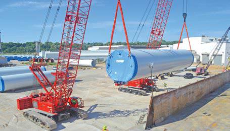 MLC165s in Barge-shipping of Wind Turbine Towers