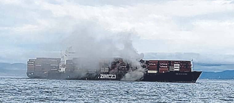 Cargo ship on fire off Canada spewing toxic gas | The Straits Times ...